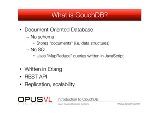 Introduction to CouchDB | PDF | Databases | Computer Software and Applications