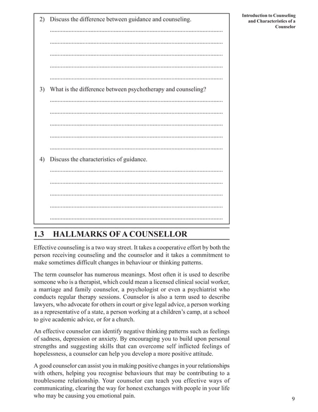 Introduction to counseling and effective counselor | PDF | Mental ...