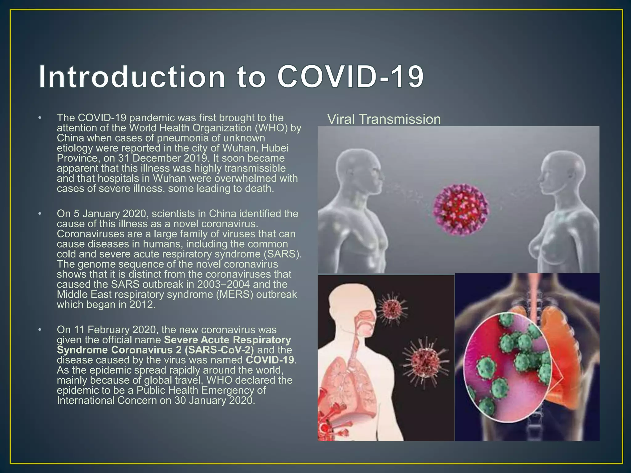 Introduction to covid 19 | PPT