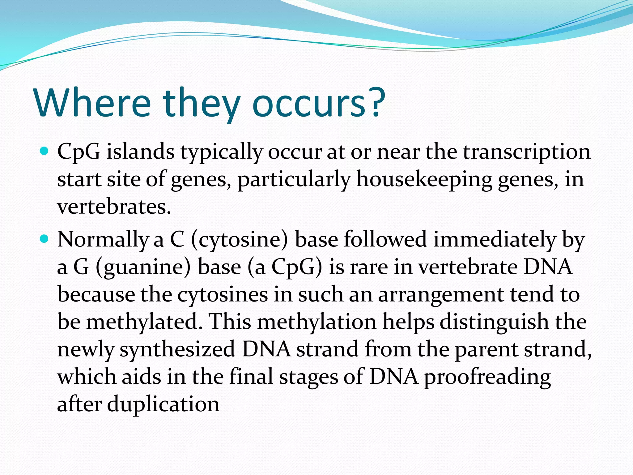 Introduction to CpG island power point presentation | PPTX