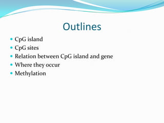 Introduction to CpG island power point presentation | PPTX
