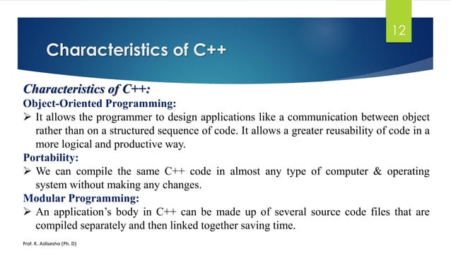 Introduction to c++ ppt 1 | PDF