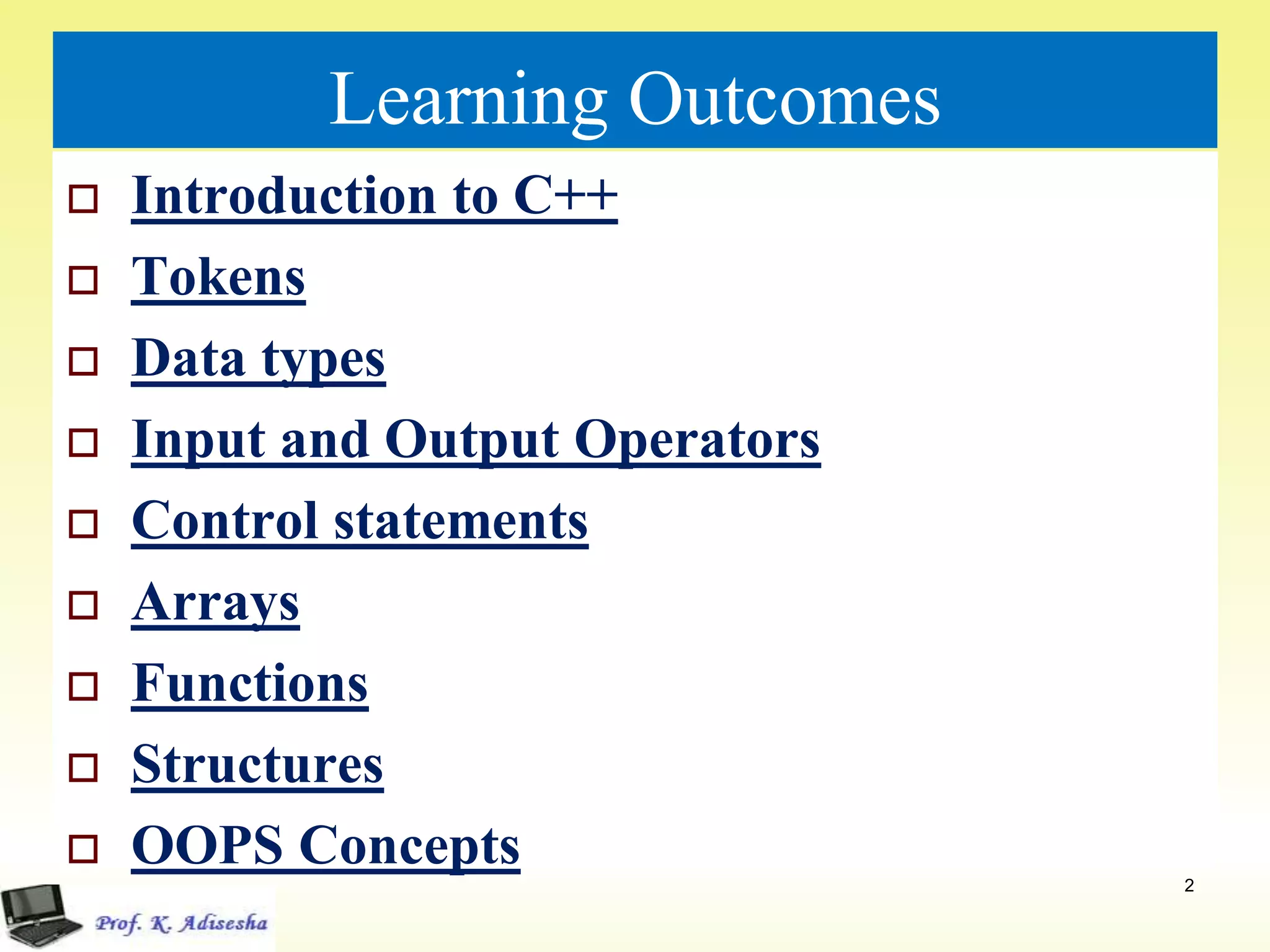 Introduction to c++ ppt | PDF