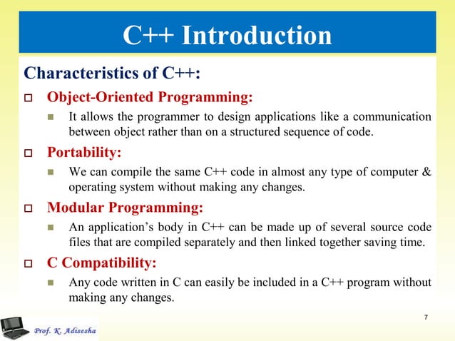 Introduction to c++ ppt | PPT