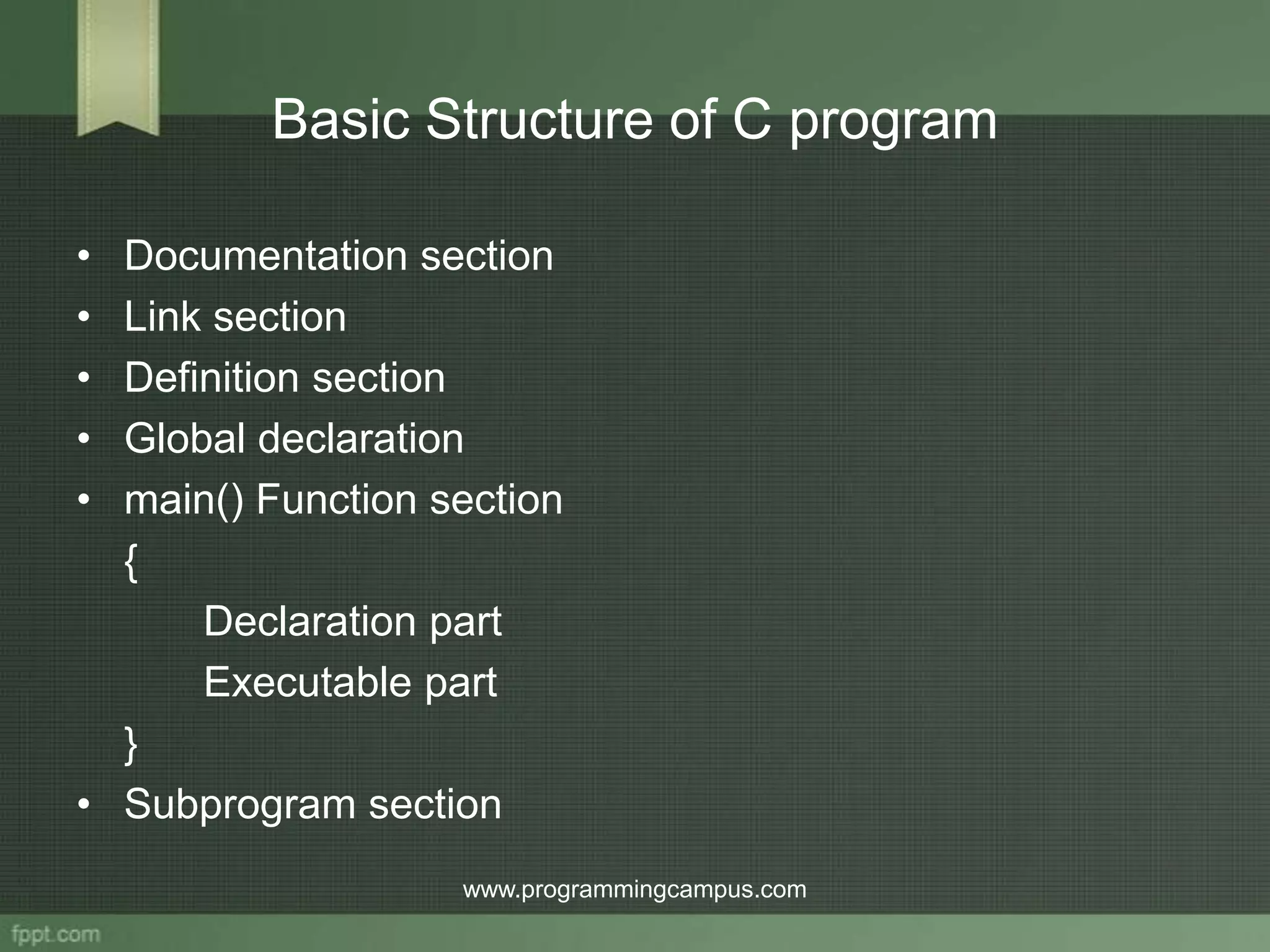 Introduction To C Programming Ppt