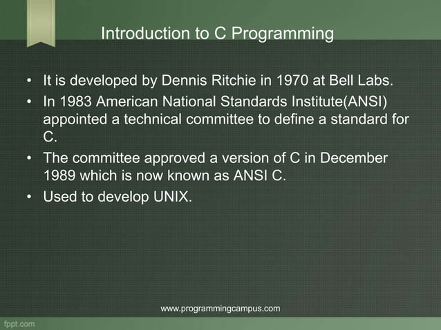 Introduction to c programming | PPTX