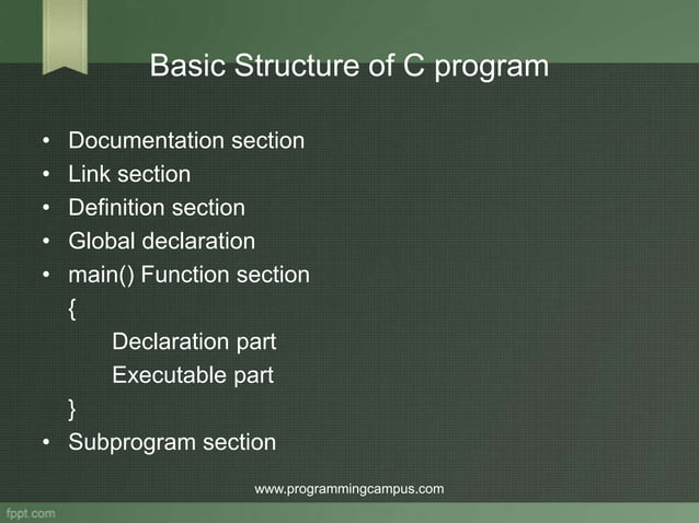 Introduction To C Programming Ppt
