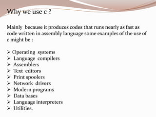 Introduction to c programming | PPTX