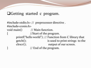 Introduction to c programming | PPTX