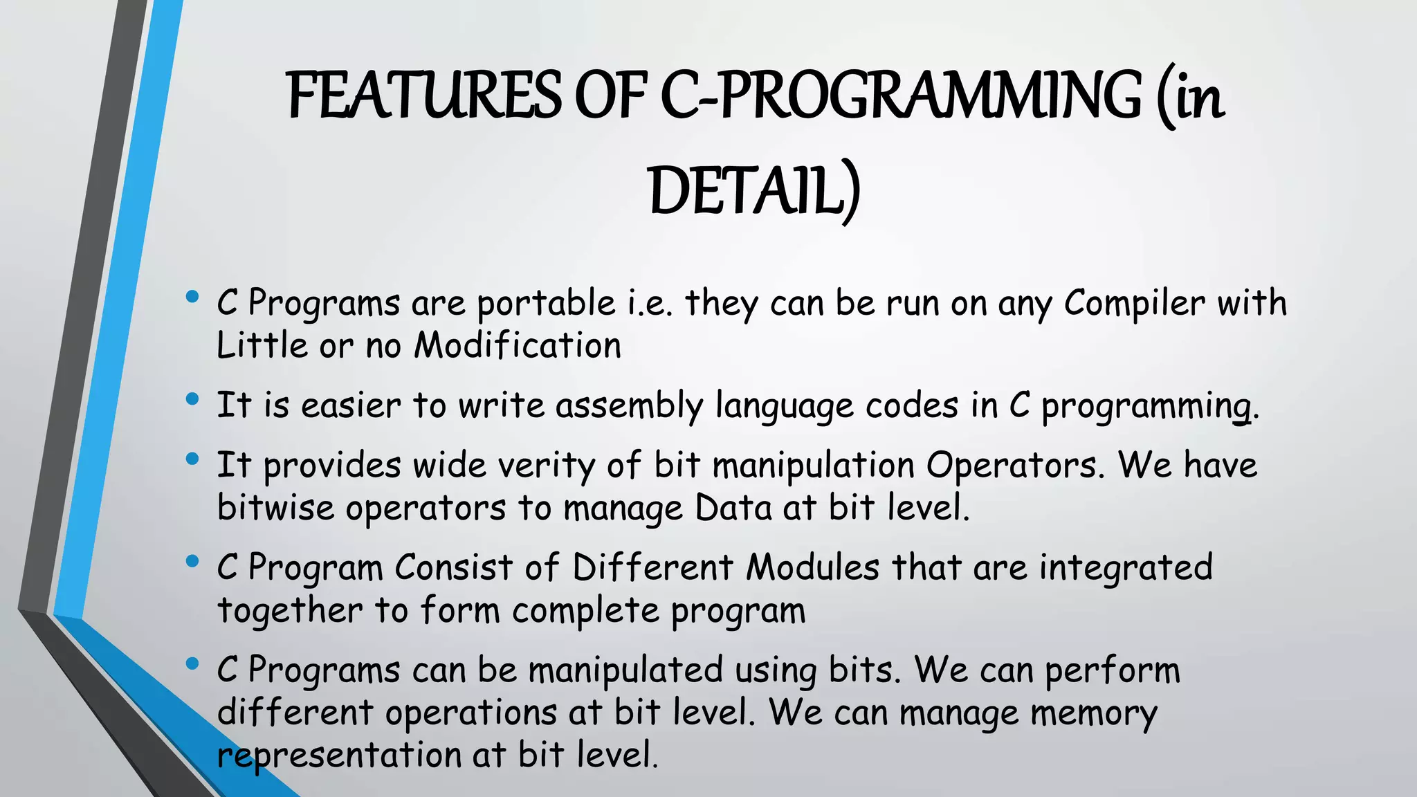 Introduction to c programming | PPTX | Programming Languages | Computing