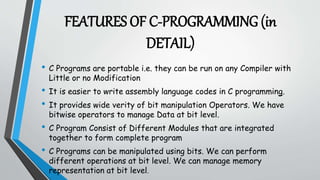 Introduction to c programming | PPTX | Programming Languages | Computing