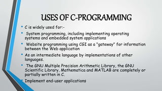 Introduction to c programming | PPTX | Programming Languages | Computing