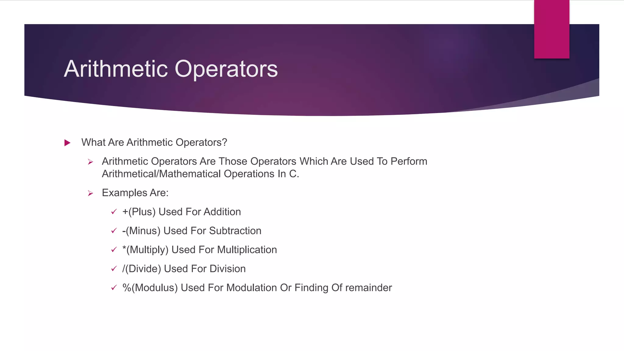 ppt on logical/arthimatical/conditional operators | PPT ppt on logical/arthimatical/conditional operators | PPT