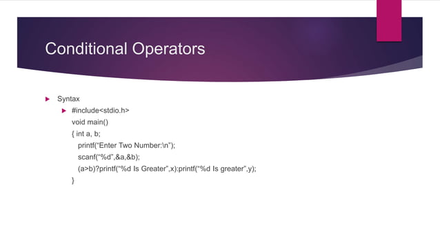 ppt on logical/arthimatical/conditional operators | PPT ppt on logical/arthimatical/conditional operators | PPT