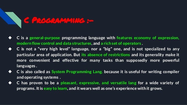 Introduction to c programming