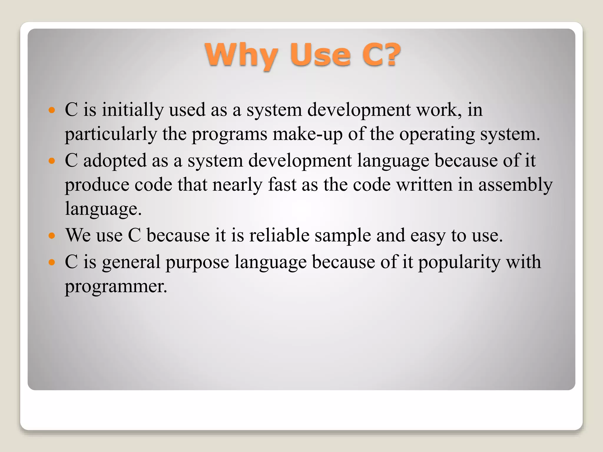 Introduction to c programming | PPT