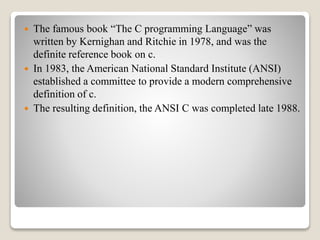 Introduction to c programming | PPT