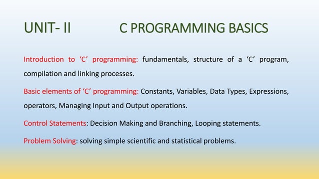 Introduction to C Programming | PPTX