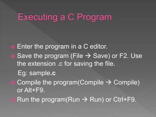 Introduction to c programming | PPTX | Programming Languages | Computing