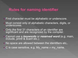 Introduction to c programming | PPTX | Programming Languages | Computing