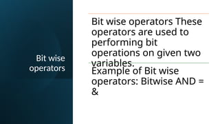 Introduction to C Programming: History, Applications, Variables, and Operators Explained | PPT