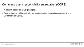 Introduction to CQRS (Command Query Responsibility Segregation) | PPTX