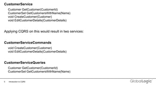 Introduction to CQRS (Command Query Responsibility Segregation) | PPTX