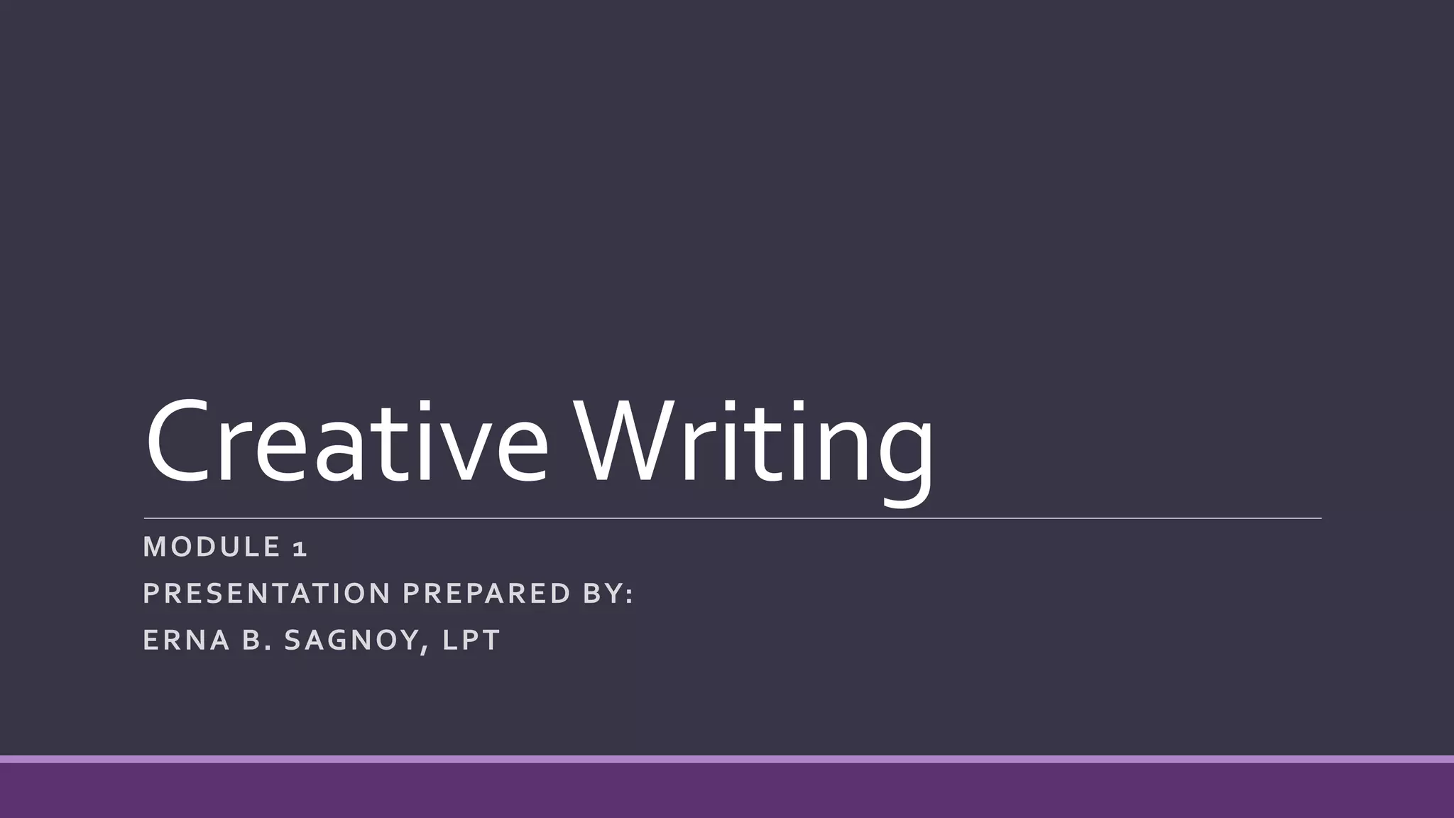 Introduction to Creative Writing | PDF