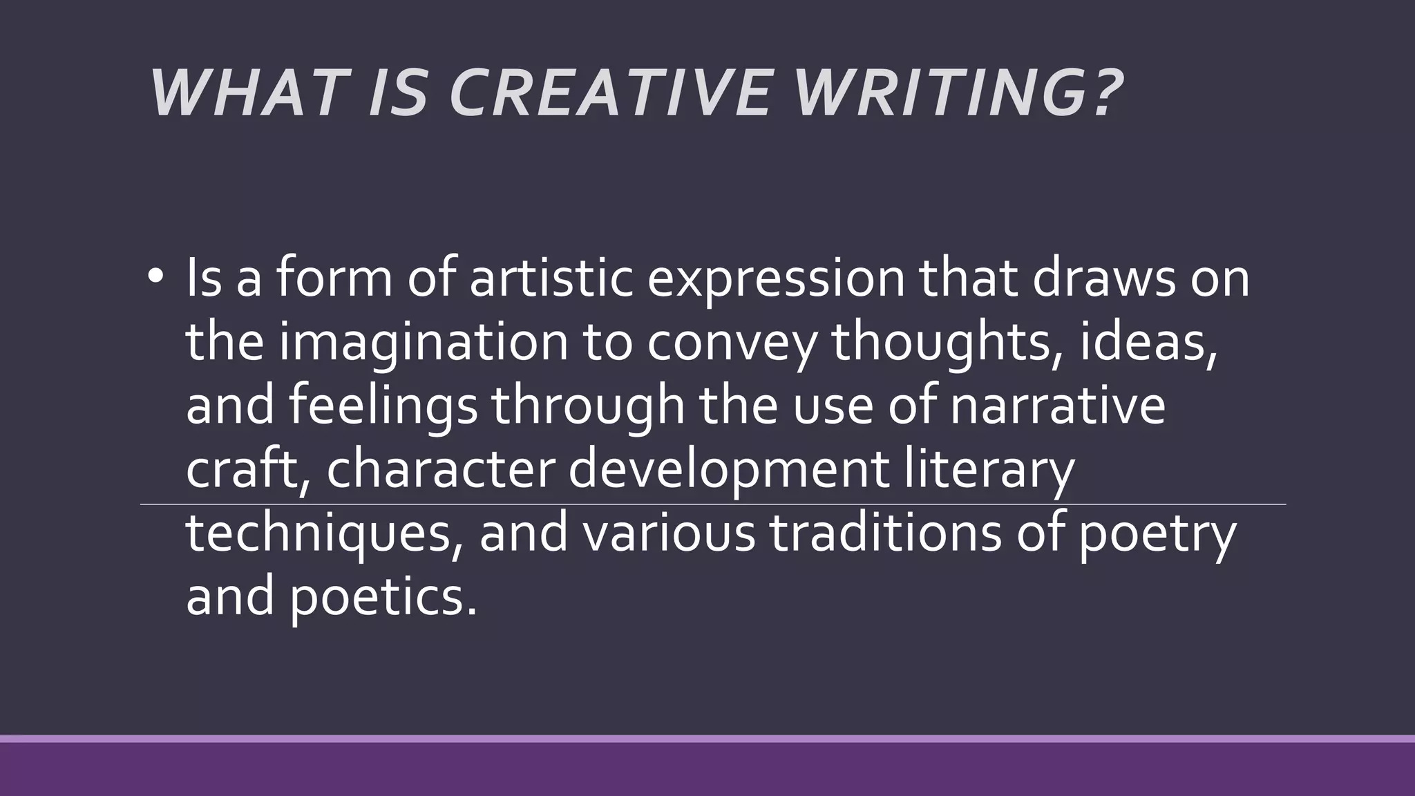 Introduction to Creative Writing | PDF