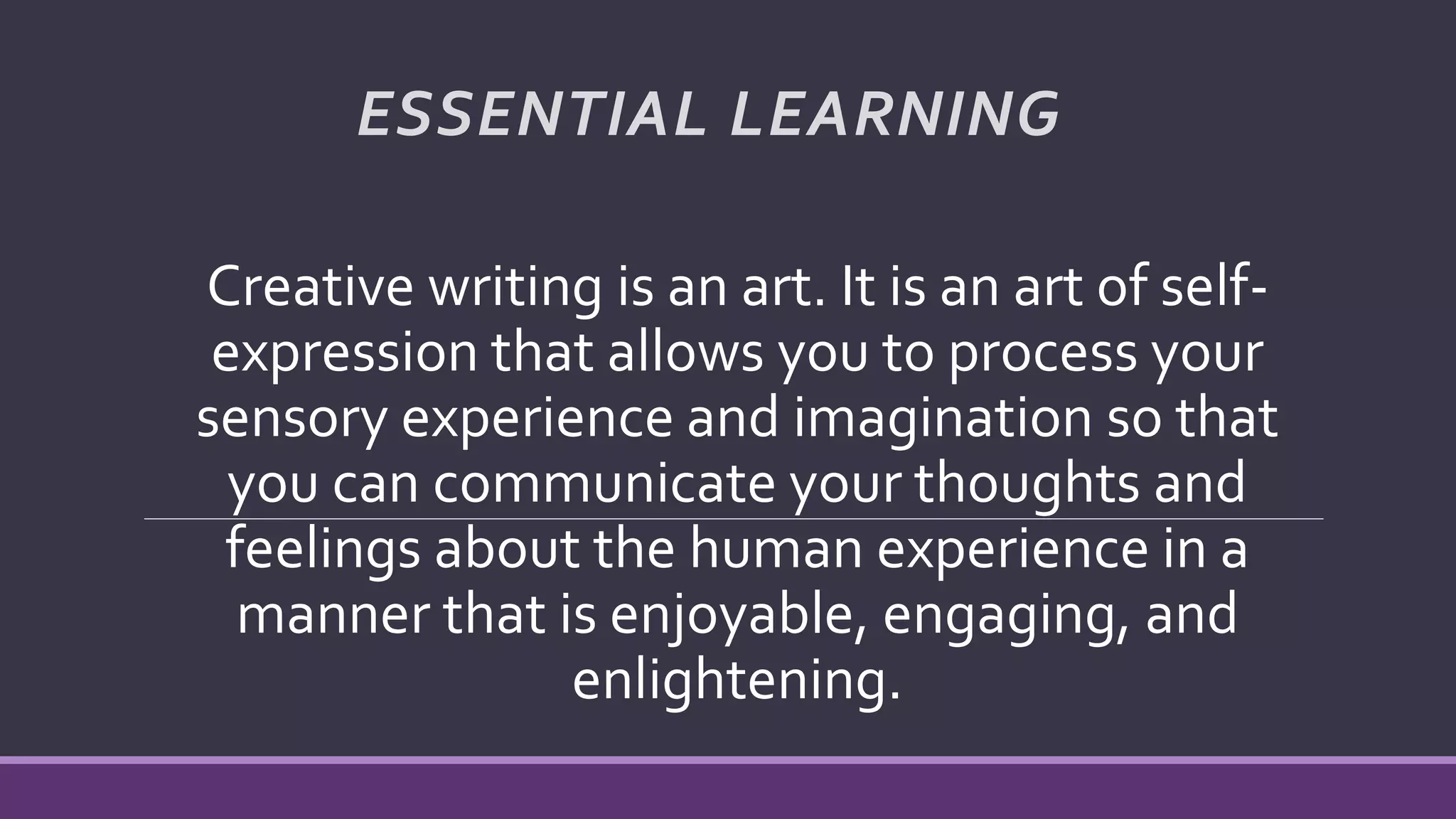 Introduction to Creative Writing | PDF