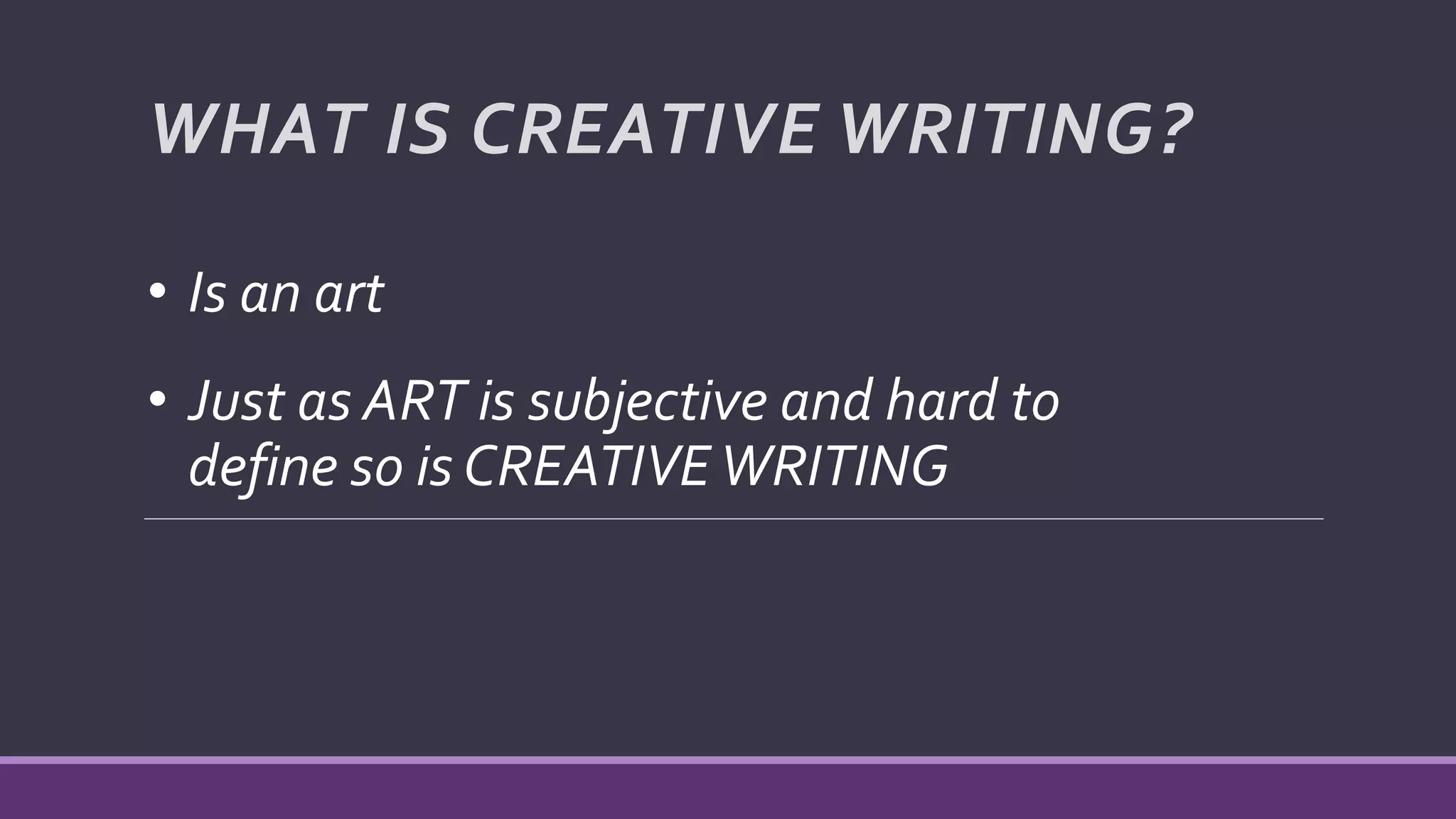 Introduction to Creative Writing | PDF