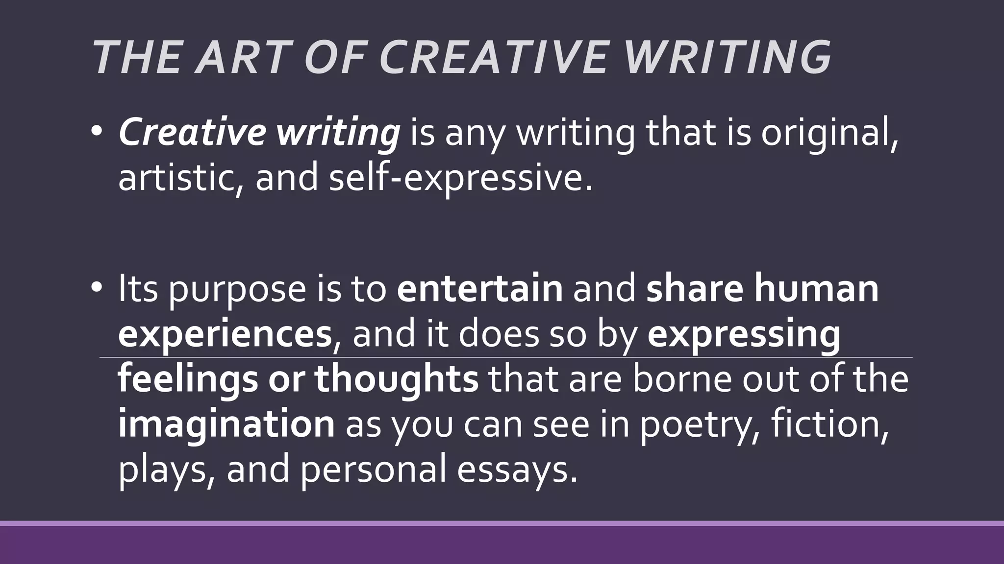 Introduction to Creative Writing | PDF