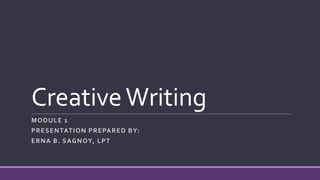 Introduction to Creative Writing | PDF