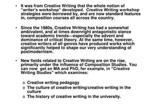 Introduction To Creative Writing | PPT