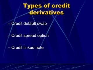 Introduction to credit derivatives | PPT