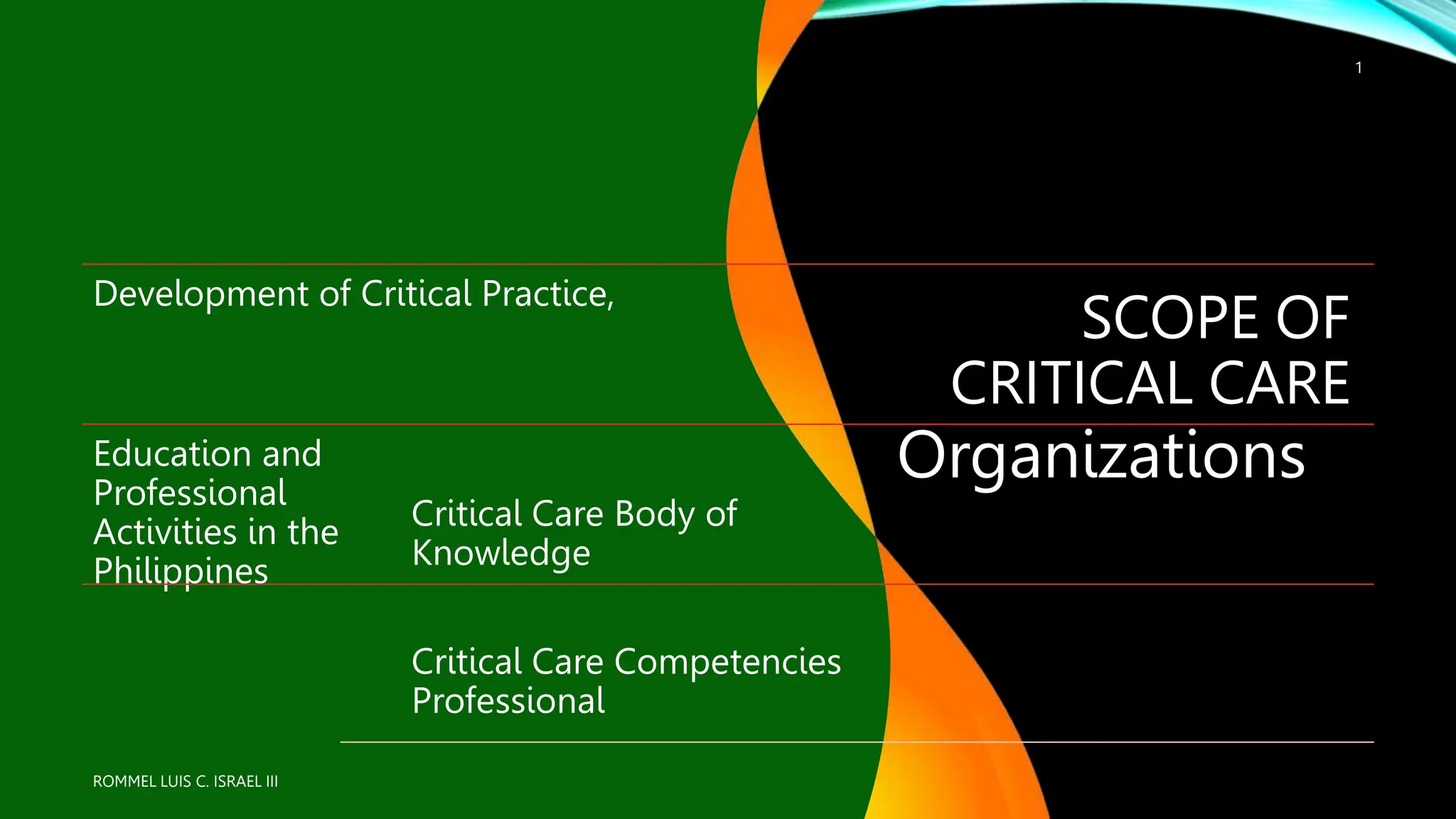 SCOPE OF CRITICAL CARE ORGANIZATION | PPTX