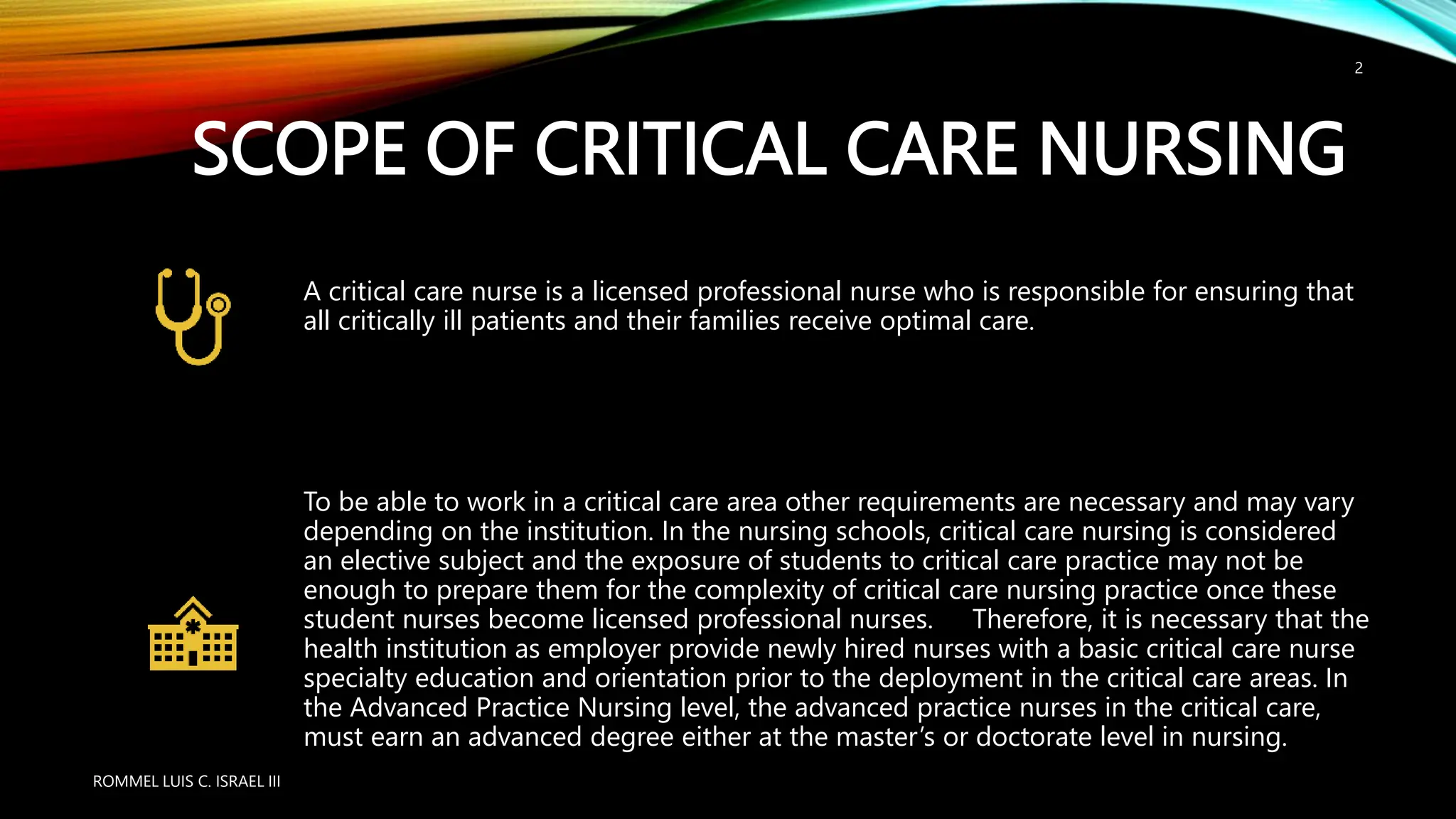SCOPE OF CRITICAL CARE ORGANIZATION | PPTX