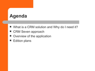 Introduction to crm seven | PPT