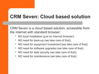 Introduction to crm seven | PPT