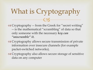 Introduction to cryptography | PPT | Information and Network Security | Computing