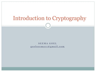 Introduction to Cryptography | PDF