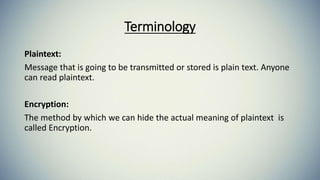 Introduction to Cryptography | PPTX