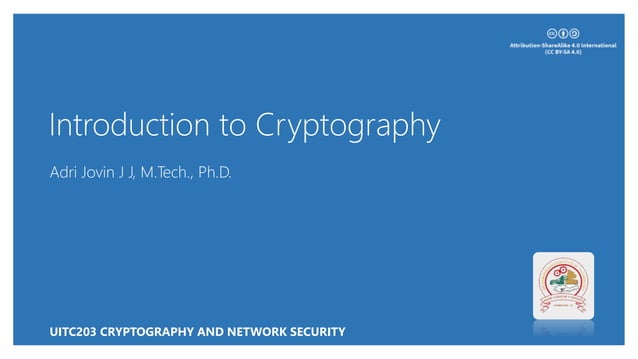 Introduction to Cryptography | PPTX