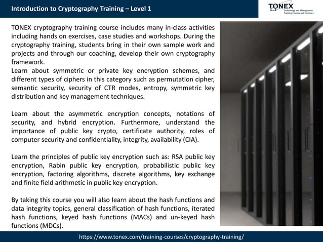Introduction to Cryptography Training – Level 1 | PPTX
