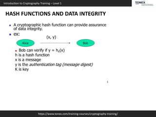 Cryptography Training Level 1 : Tonex Training | PPTX