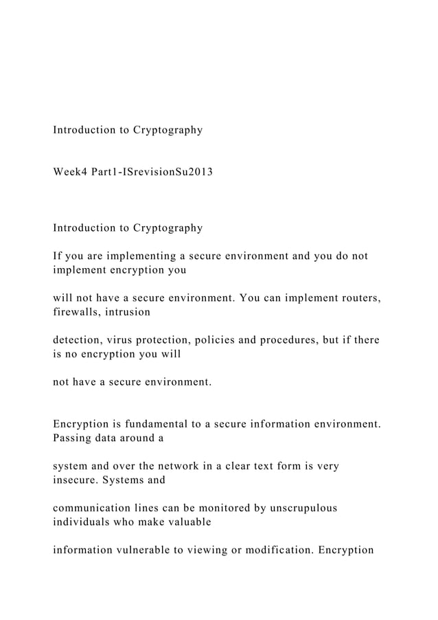 Introduction to Cryptography Week4 Part1-ISrevisionSu.docx