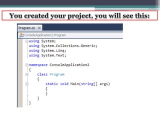 Introduction to c sharp | PPTX | Programming Languages | Computing