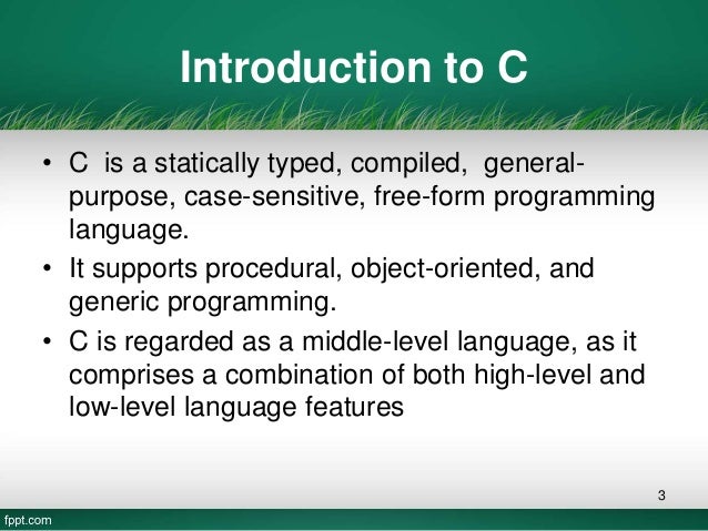 Introduction to C Language (By: Shujaat Abbas)
