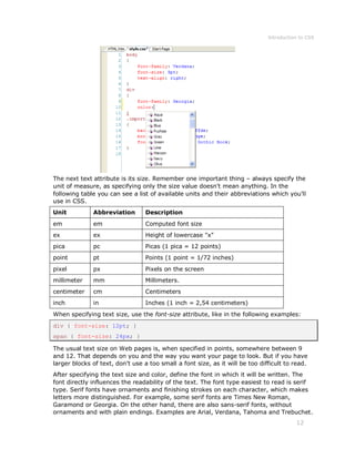 Introduction to css | PDF | Web Development | Internet