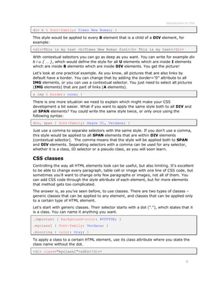 Introduction to css | PDF | Web Development | Internet